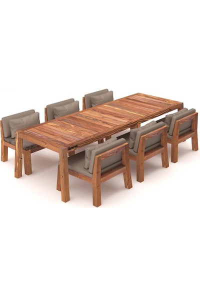 Monywood Masif Ahşap Masa Takımı MKK1012