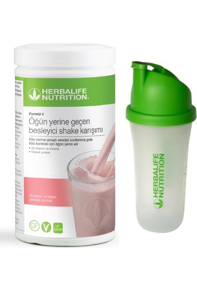 Herbalife Ahududu ve Beyaz Çikolata Aromalı Shake 550 gr ve Shaker
