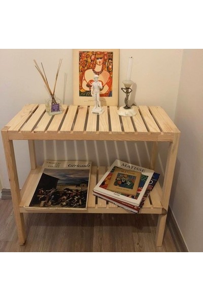 Şeker Marangoz Ahşap Dekor Raf 60 x 30 x 65 cm