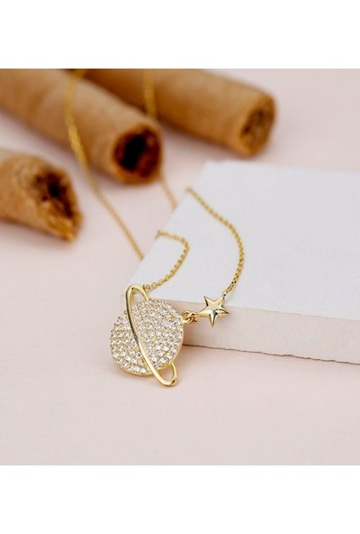 Gümüşistan 925 Ayar Gümüş Gezegen Kolye