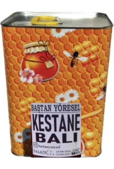 Baştan Yöresel Ürünler 5kg Teneke Kestane Balı Baştan Yöresel Ürünler 5kg Teneke Kestane Balı