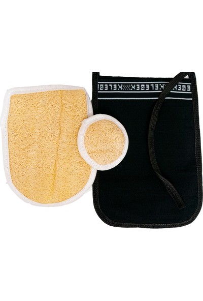 Anatolia Soap Vücut Kabak Lifi + Yüz Kabak Lifi + Kelebek Kese Siyah