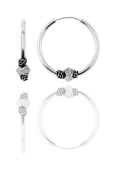 Söğütlü Silver Gümüş 12 mm Mini Işlemeli Halka Küpe Söğütlü Silver Gümüş 12 mm Mini Işlemeli Halka Küpe