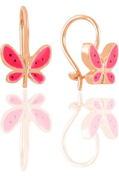 Söğütlü Silver Gümüş Rose Fuşya Mineli Çengelli Gümüş Kelebek Küpe Söğütlü Silver Gümüş Rose Fuşya Mineli Çengelli Gümüş Kelebek Küpe