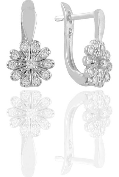 Söğütlü Silver Gümüş Zirkon Taşlı Papatya Modeli J Küpe Söğütlü Silver Gümüş Zirkon Taşlı Papatya Modeli J Küpe