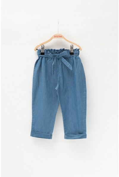 Zeyland Kız Bebek Denim Beli Lastikli Pantolon (2-7yaş)