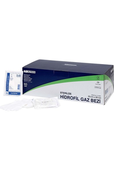 Kuteks Steril Hidrofil Gazlı Bez 30X80 Kuteks Steril Hidrofil Gazlı Bez 30X80