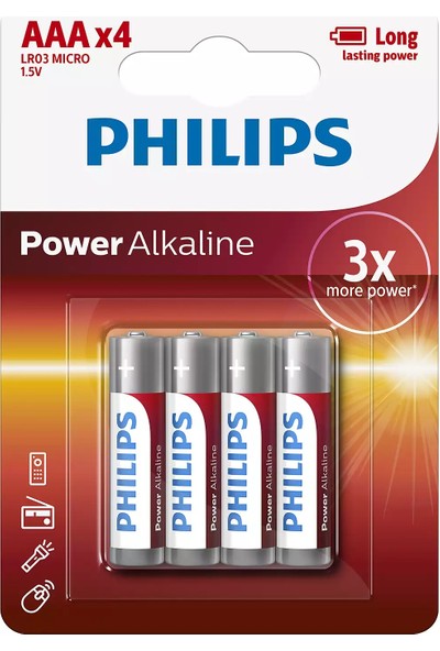 Philips LR03P4B/05 Power Alkaline Aaa X4 Pil Philips LR03P4B/05 Power Alkaline Aaa X4 Pil