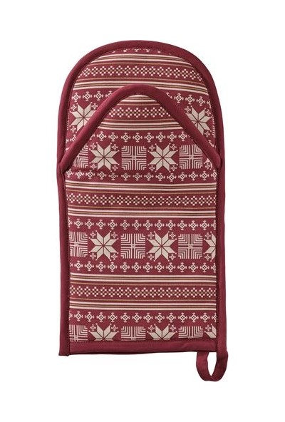 Ikea Winter 2021 Fırın Eldiveni Kırmızı - Bej 35 cm