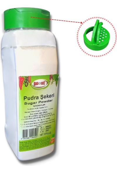 Bağdat Pudra Şekeri 670 gr - Tuzluk Kapak Pet Kavanoz Özel Seri