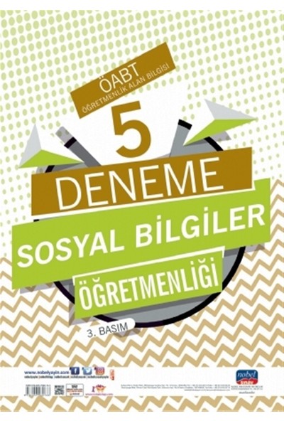 Nobel Sınav Yayınları ÖABT Sosyal Bilgiler Öğretmenliği Öğretmenlik Alan Bilgisi 5 Deneme