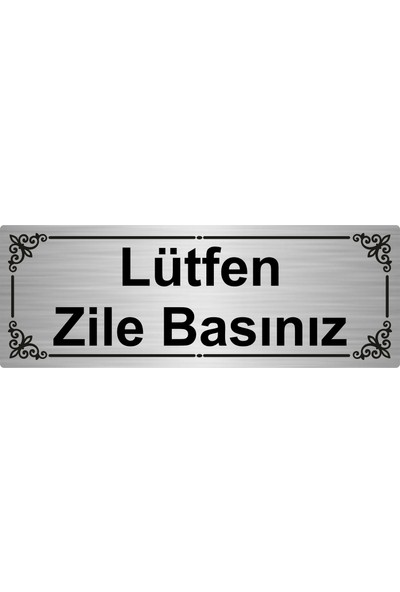 Özarslan Dizayn Lütfen Zile Basınız 7 x 20 cm Gümüş Renk Metal Yönlendirme Levhası Özarslan Dizayn Lütfen Zile Basınız 7 x 20 cm Gümüş Renk Metal Yönlendirme Levhası