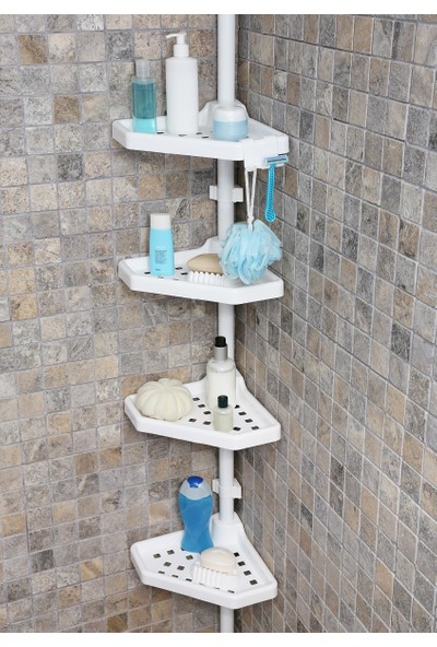 Primanova Yaylı Banyo Köşe Rafı Köşelik