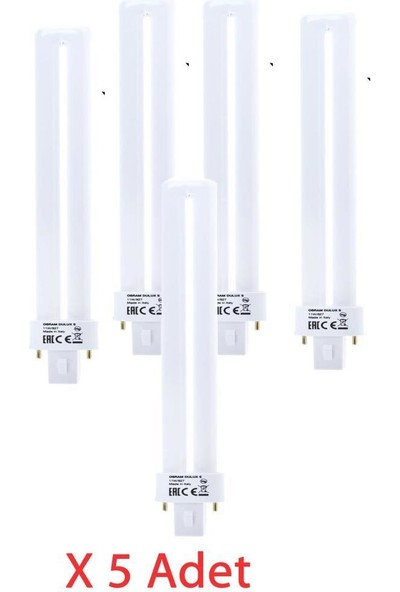 Osram Dulux S 11W Kompak Floresan Ampul Sarı Işık 2700K 23,5 cm (5 Adet) Osram Dulux S 11W Kompak Floresan Ampul Sarı Işık 2700K 23,5 cm (5 Adet)
