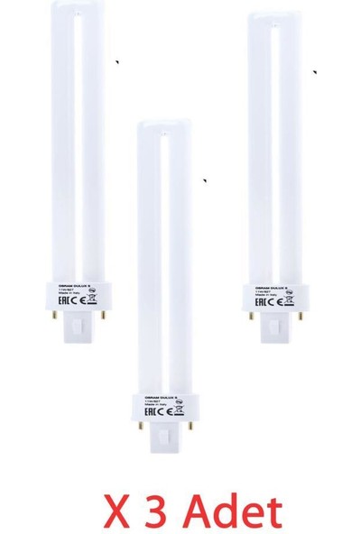 Osram Dulux S 11W Kompak Floresan Ampul Sarı Işık 2700K 23,5 cm (3 Adet) Osram Dulux S 11W Kompak Floresan Ampul Sarı Işık 2700K 23,5 cm (3 Adet)