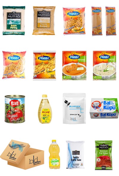 Blueden Ramazan Paketi Kumanya Gıda Paketi Erzak Yardım Hediye Paketi 16 Parça 132 Nolu Paket Blueden Ramazan Paketi Kumanya Gıda Paketi Erzak Yardım Hediye Paketi 16 Parça 132 Nolu Paket
