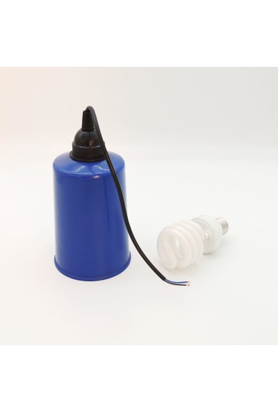 Eko Mavi Bahçe Feneri Dış Mekan Aydınlatma + Kırmızı Ampul Eko Mavi Bahçe Feneri Dış Mekan Aydınlatma + Kırmızı Ampul