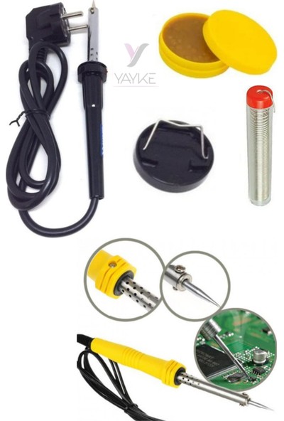 Yayke 40 Watt Profesyonel Lehim Kalem Havya Lüx Set Lehim Teli +Lehim Pastası +Mini Sehpa Yayke 40 Watt Profesyonel Lehim Kalem Havya Lüx Set Lehim Teli +Lehim Pastası +Mini Sehpa