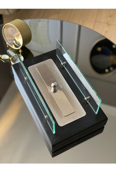 Es Konsept Siyah Slim Masa Üstü Şömine