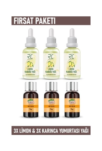 Rc Cosmetics Tüy Azaltıcı Etkili Limon Kabuğu Yağı Serumu 3 Adet& Karınca Yumurtası Yağı 3 Adet Rc Cosmetics Tüy Azaltıcı Etkili Limon Kabuğu Yağı Serumu 3 Adet& Karınca Yumurtası Yağı 3 Adet