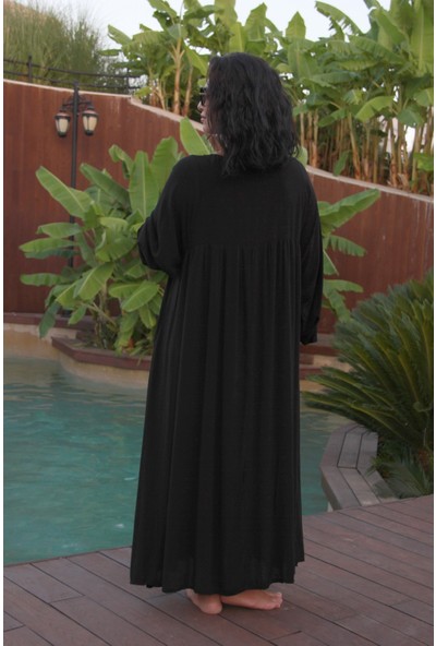 Bohemian Kadın Beyaz Salaş Fırfırlı Robalı Uzun Elbise