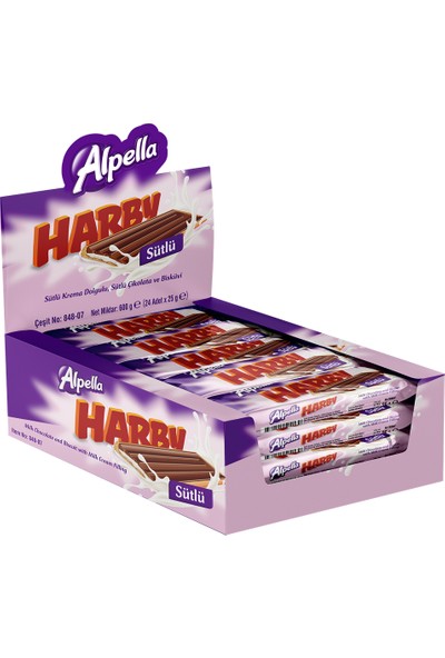 Alpella Harby Sütlü Bisküvi 25 gr 24'lü