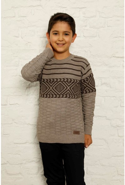 Gimer Avm Çizgili Desenli Triko Kazak