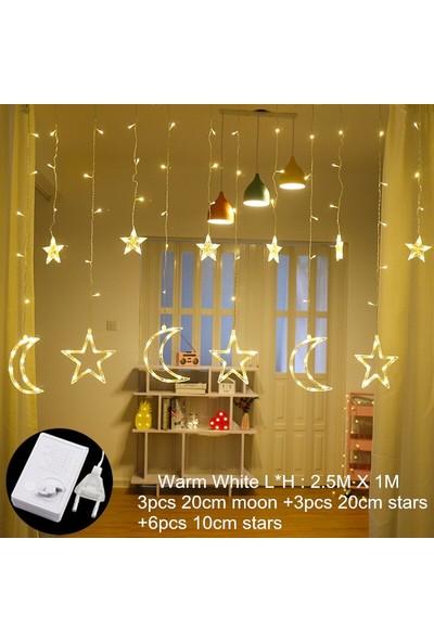Dekorden Ay Yıldızlı Perde LED