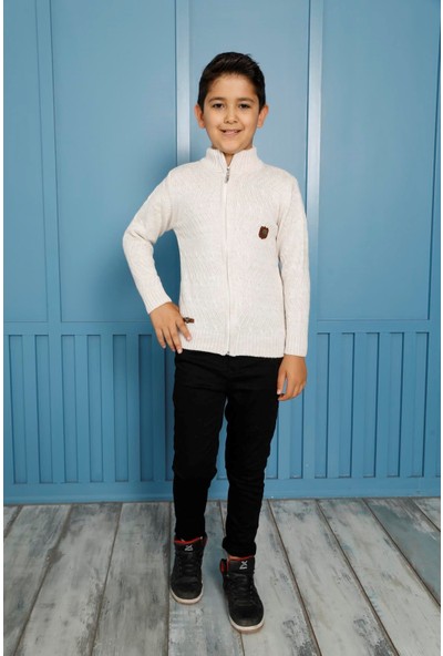 Gimer Avm Fermuarlı Kendinden Desenli Triko Hırka Gimer Avm Fermuarlı Kendinden Desenli Triko Hırka