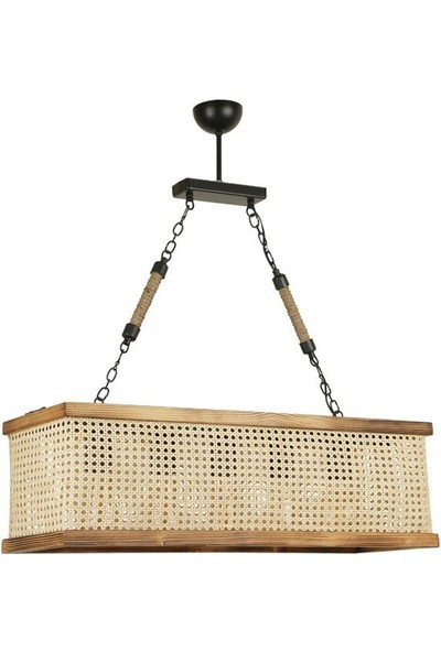 Hiper Martin 4 Lü Yanık Rattan Avize 8574-3 Hiper Martin 4 Lü Yanık Rattan Avize 8574-3