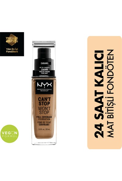 Nyx Professional Makeup Can't Stop Won't Stop 24 Hour Fondöten - Caramel Nyx Professional Makeup Can't Stop Won't Stop 24 Hour Fondöten - Caramel