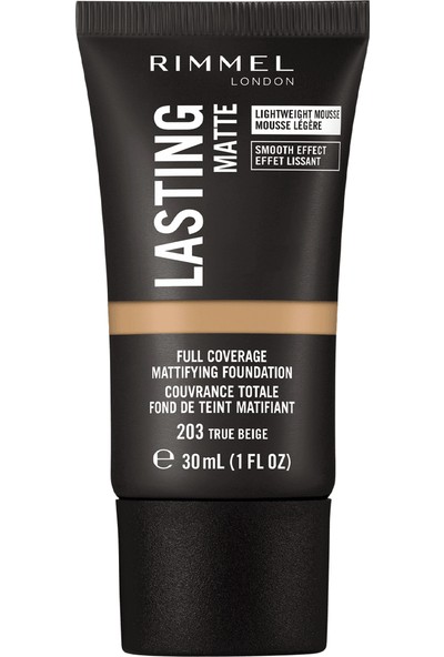 Rimmel London Lasting Matte Fondöten No: 203 True Beige Rimmel London Lasting Matte Fondöten No: 203 True Beige