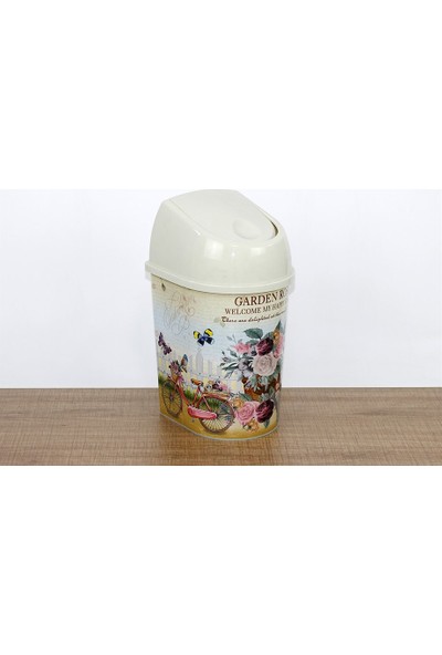 Topçu Plastik Desenli Itme Çöp Kovası 6.5 Lt T2228
