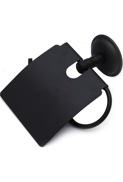 Sas Tuvalet Kağıtlığı Tuvalet Kağıdı Askısı Geniş Kapaklı Siyah S-109