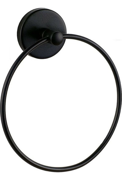 Sas Yuvarlak Halka Banyo Mutfak Havlu Askılığı Siyah -102