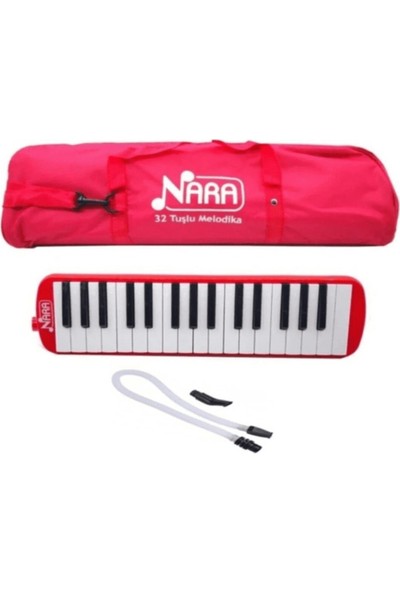 Nara 32 Tuşlu Çantalı Melodika Kırmızı