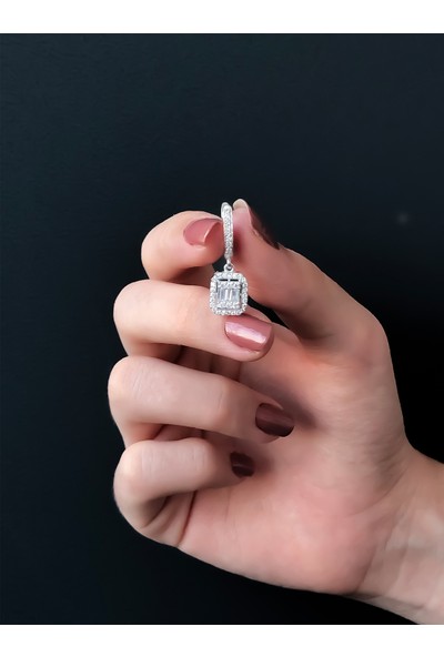 Ada Life Gümüş 925 Ayar Gümüş Rodyum Baget Küpe