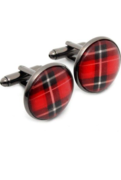 Blora Kırmızı Desenli Kol Düğmesi Blora Kırmızı Desenli Kol Düğmesi