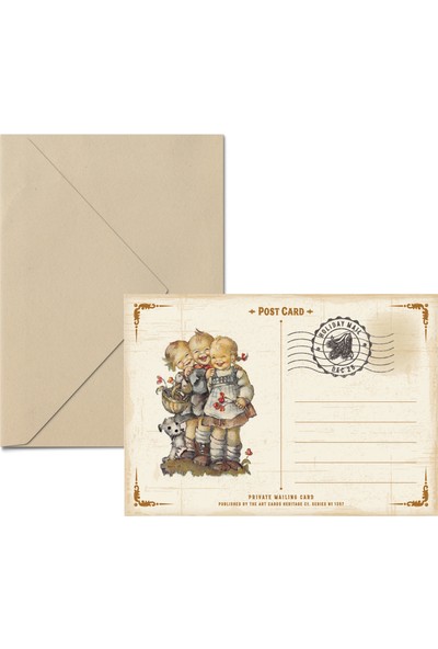 Hrs Kartpostal Tebrik Kartı ZARFA199 Aşk Doğumgünü Yılbaşı Sevgi Arkadaşlık Dostluk Kardeşlik Vintage