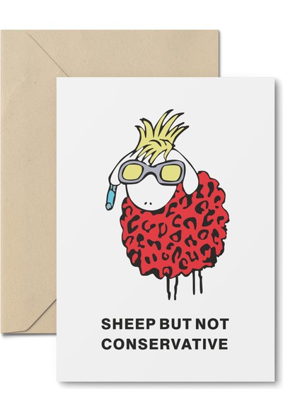 Hrs Kartpostal Tebrik Kartı ZARFA254 Koyun Komik Kuzu