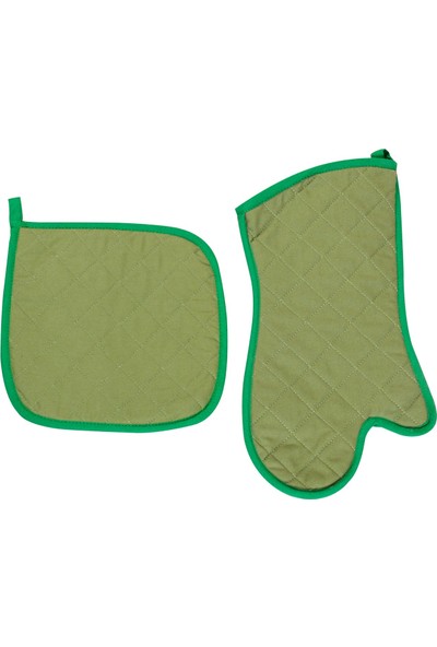 Vivamaison Isıya Dayanıklı Desenli Özel Fırın Eldiveni, Tutacak Set