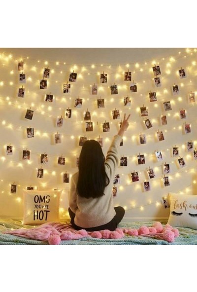 File Peri LED Işık Sarı 3mt ve 14 Adet Küçük Mandal Fotoğraf Asma Seti Anı Duvarı File Peri LED Işık Sarı 3mt ve 14 Adet Küçük Mandal Fotoğraf Asma Seti Anı Duvarı