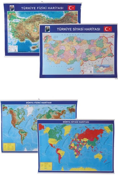 Gülpaş Dünya ve Türkiye Haritası 70X100 cm