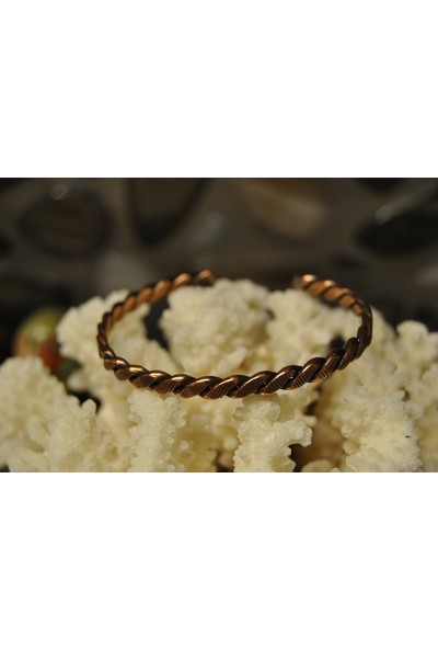 Nafide Doğaltaş El Işi Ayarlanabilir Bakır Burgu Yel Bileziği