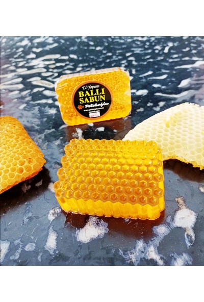 Petekoğlu (1 Adet ) Gerçek Bal Katkılı Gliserinli Ballı Sabun Bal Peteği Formunda El Yapımı