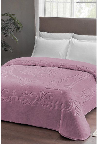 Pierre Cardin Emboss Battaniye Çift Kişilik Rose Gül Kurusu