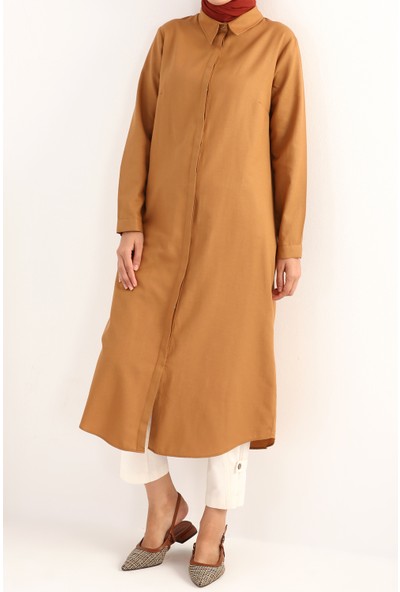 ALLDAY Gizli Patlı Uzun Gömlek