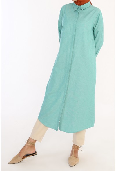 ALLDAY Gizli Patlı Uzun Gömlek