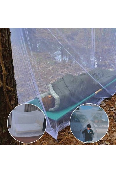 ACR Kamp Balkon Bebek Park Yatak Beşik Çift Kişilik Cibinlik Tülü Pileli Hazır Çantalı Pratik Sineklik