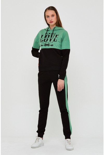 Margoseel Kadın Eşofman Takımı Kapüşonlu Baskılı